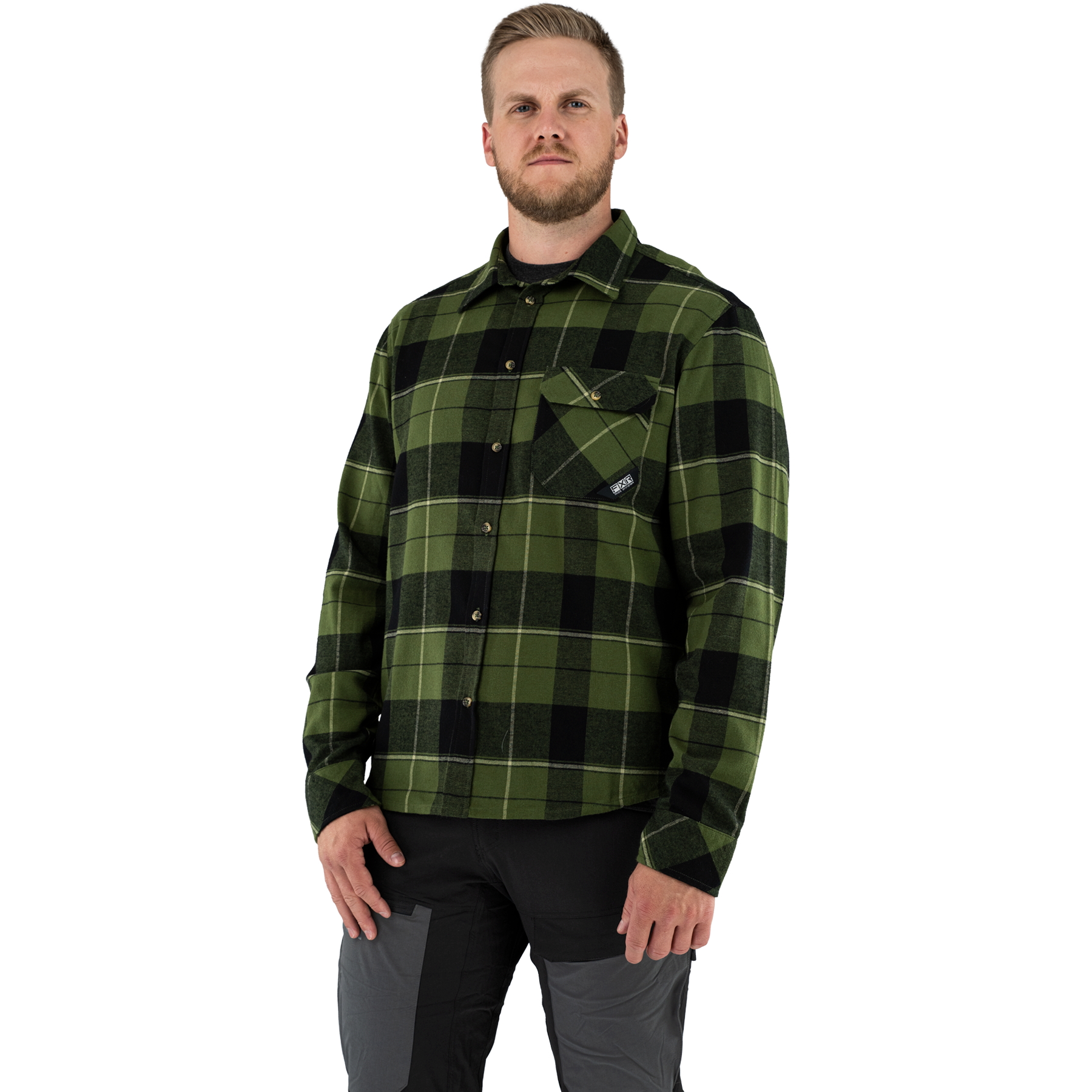 FXR Racing Mens Timber Flannel Shirt-Army Green/Khaki-X-Large for sale ...