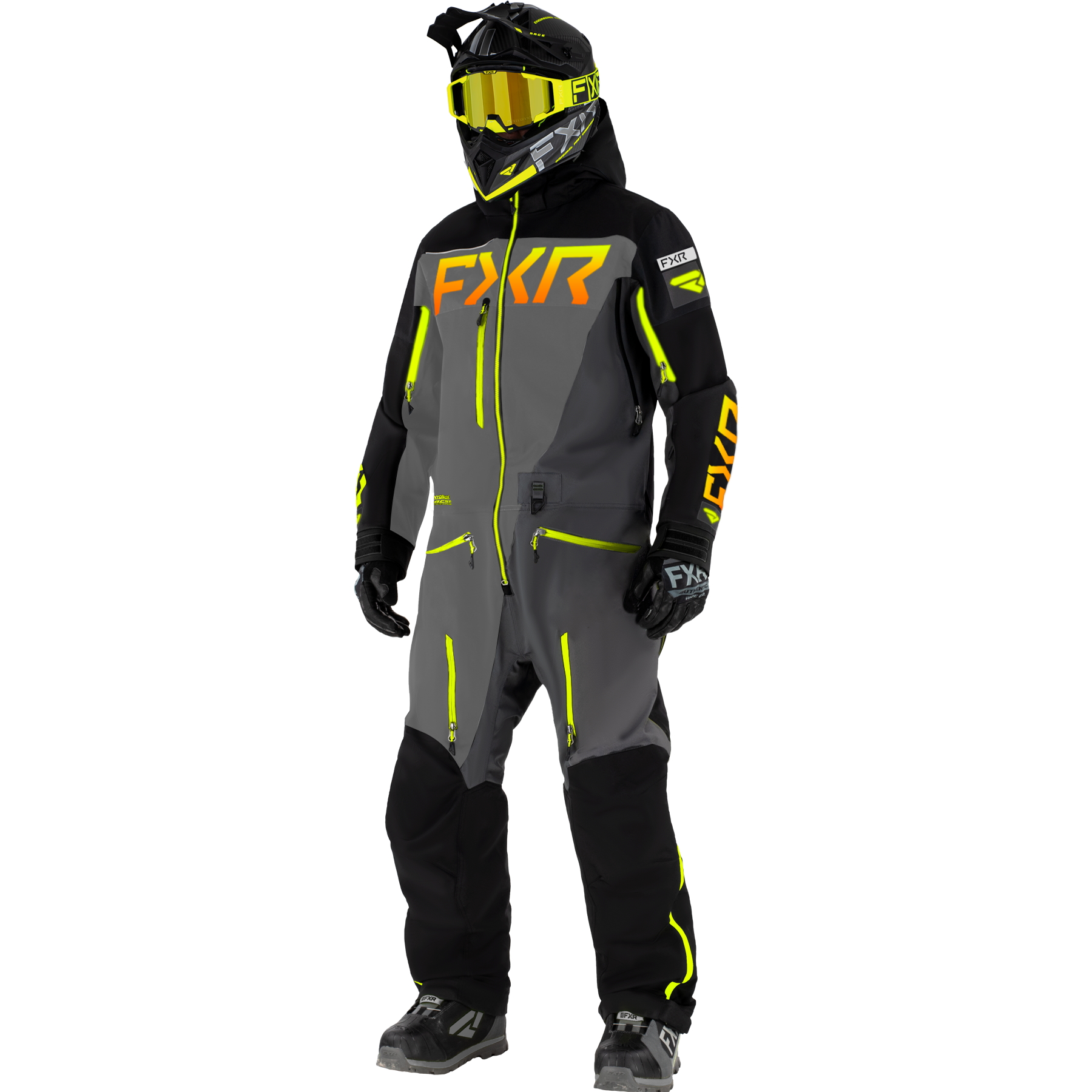 FXR Mens Ranger Instinct Lite Monosuit Snowmobile Black/Charcoal/Grey ...